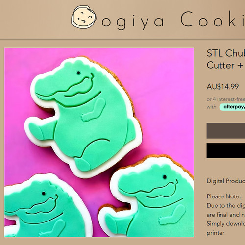 STL Chubby Croc Cookie Cutter + Fondant Embosser | Oogiya Cookie
