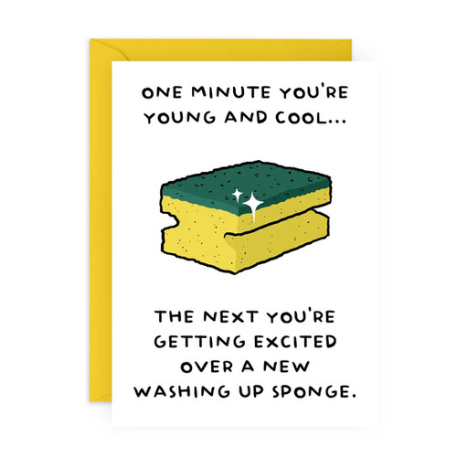 Washing Up Sponge Funny Birthday Card | The Geek Side