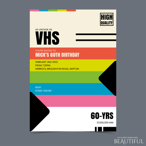 As Vintage As VHS Party Invitation | Let's Make Something Beautiful