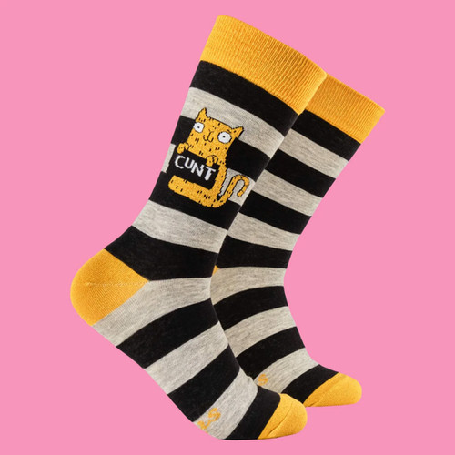 Katie Abey x Soctopus Very Naughty Sweary Cat Socks | The Geek Side