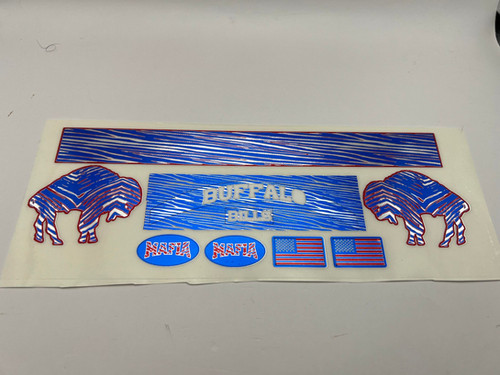 Buffalo Chrome Zubaz Mini Helmet Decal Set | TBM Sports Breaks