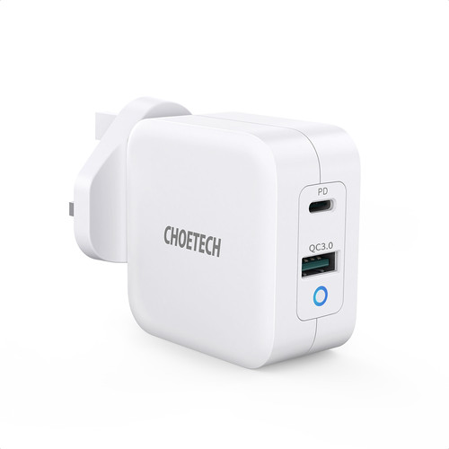 Choetech 65W 2-Port PD GaN Charger USB C&A Fast Charging Adapter | CaseHub