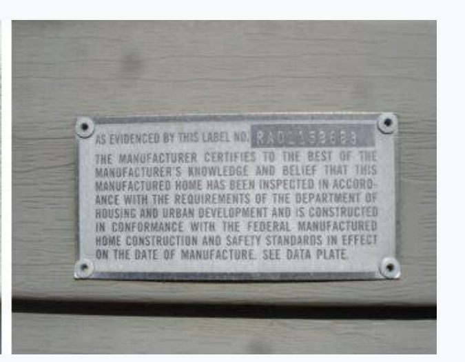 Manufactured HUD tags or the data plate missing-what next?