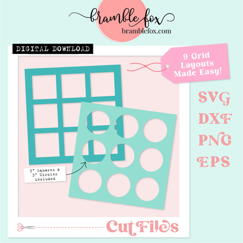 Easy 9 Grid Layouts | Cut File | bramblefox