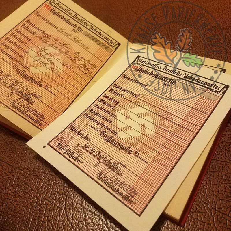 1935 NSDAP Membership Book (NSDAP Mitgliedsbuch) | Krause Papierwerke