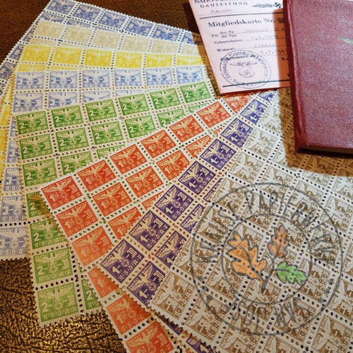 NSDAP Dues Stamps, monthly, 1939-45 | Krause Papierwerke