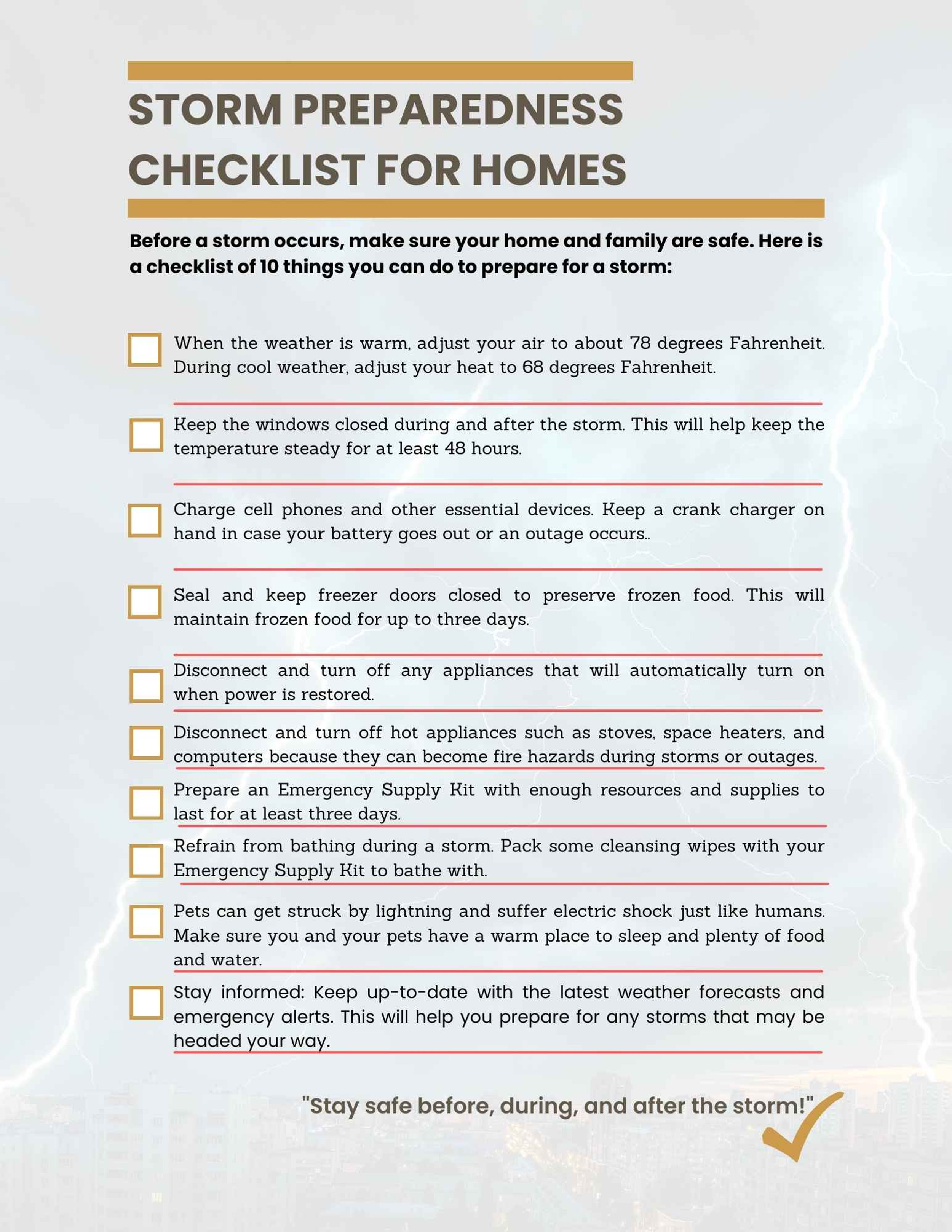 Lights Back On Storm Preparedness Checklist for Homes