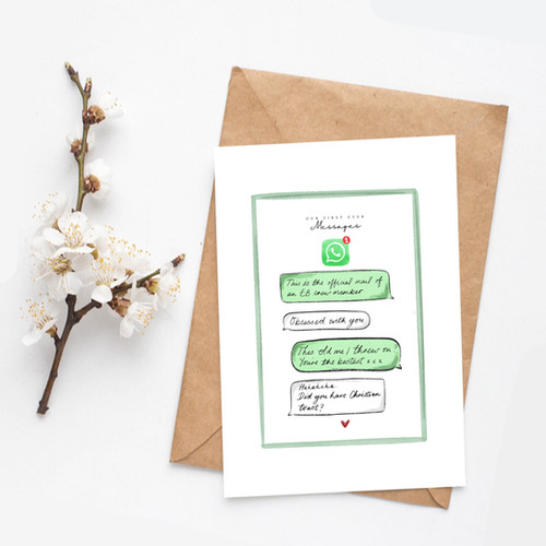 Personalised First Messages Card & Prints ( WhatsApp, FB, Insta & Text ...