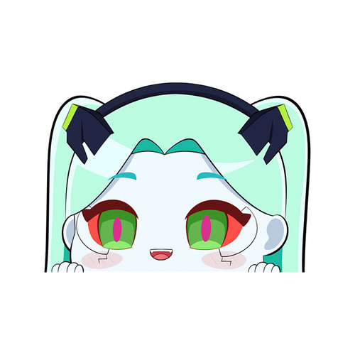 Cyberpunk: Edgerunners - Rebecca Cute Peeking Over Anime Sticker ...