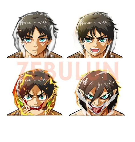 Attack on Titan - Transforming Eren Yeager 3D Motion Anime Sticker ...