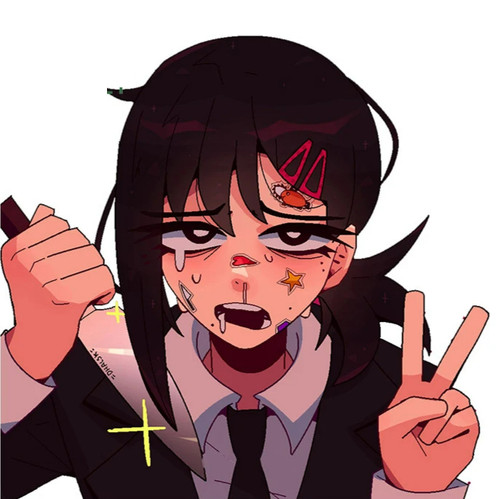 Chainsaw Man - Kobeni Knife Peace Sign Anime Sticker | Collectors Sanctuary