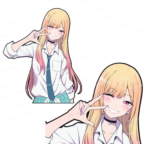 My Dress-Up Darling - Marin Kitagawa Peace Sign Anime Sticker ...