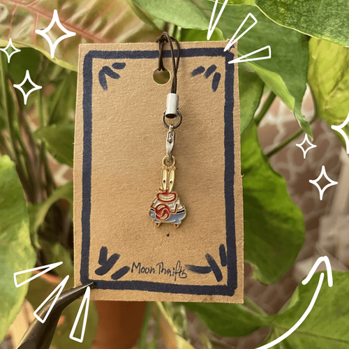 Sly Mr.Krabs form Spongebob Enamel Phone Charm/Keychain | Moon Thrifts