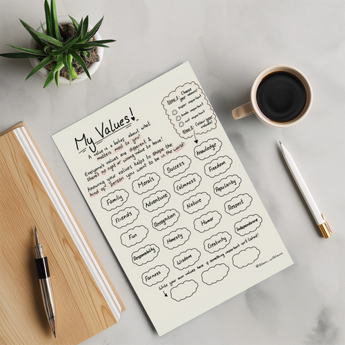 My Values (2 Worksheet Pack) | Bloom with Laura