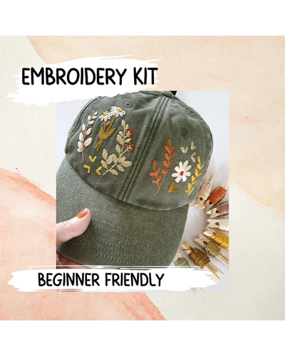 EMBROIDERY KIT | DIY Embroidered Cap | Make Your Own Cap | Nicole McRae ...