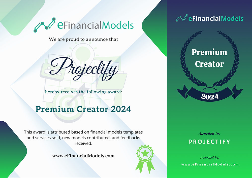 Projectify Awarded Premium Creator 2024 by eFinancialModels.com