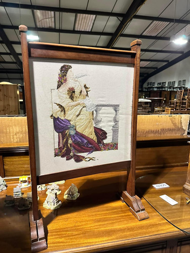 Mahogany framed glazed needlework fire screen | Timeless FurnitureUK