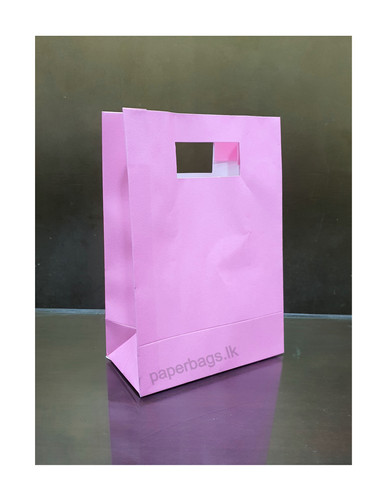 Cut Handle Light Pink 20x14x07cm | Paper Bag Shop