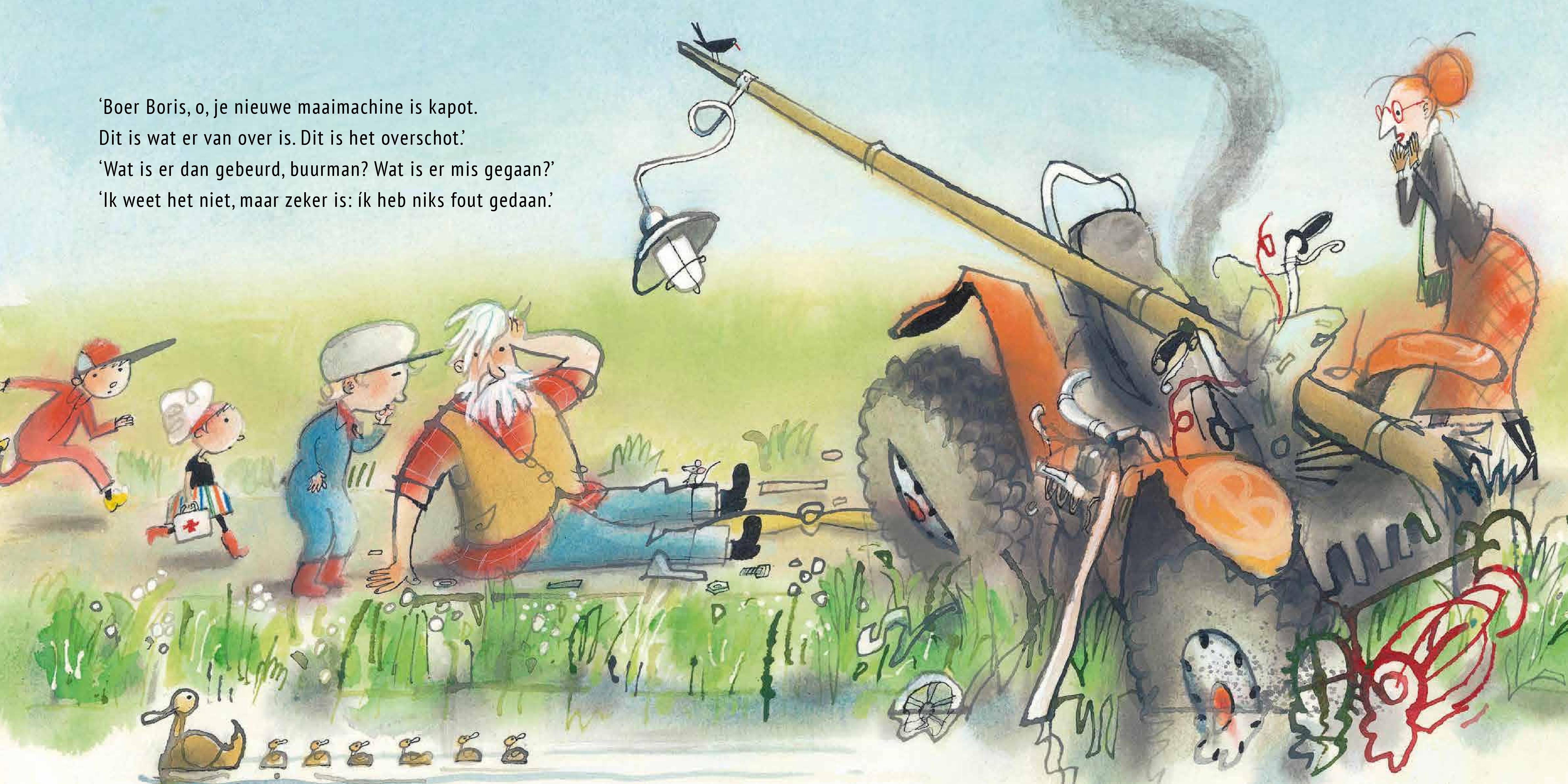 Boer Boris en de maaier - Philip Hopman | Kinderboeken tekenaar