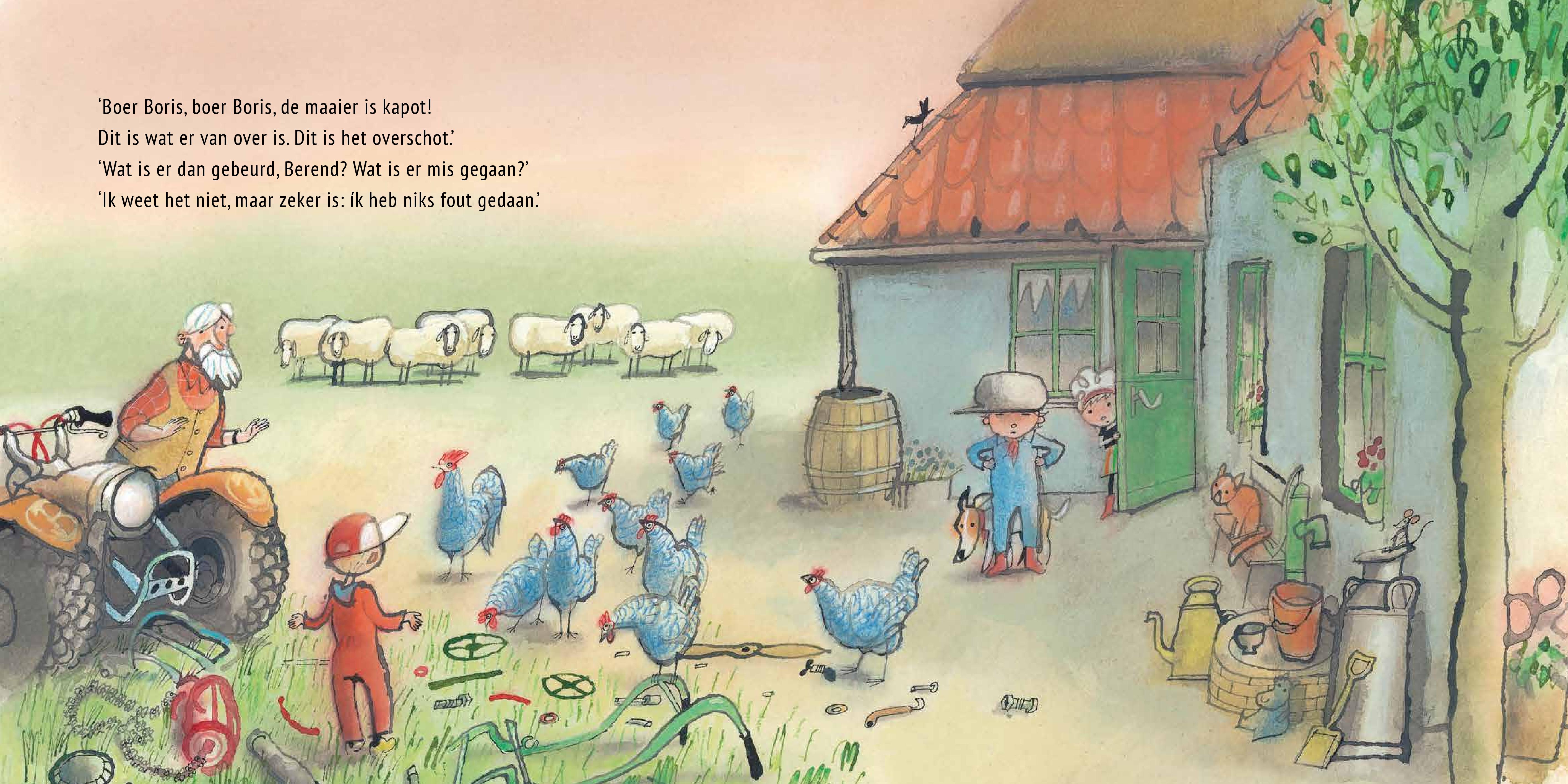 Boer Boris en de maaier - Philip Hopman | Kinderboeken tekenaar
