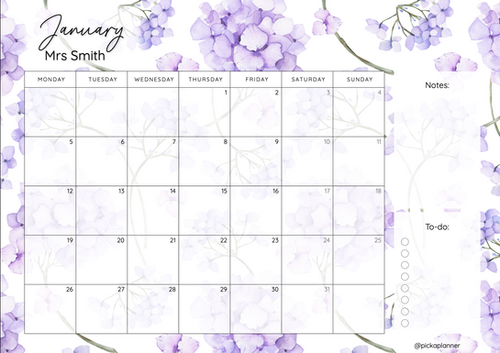 2026 Hydrangeas Desk Calendar Pick A Planner