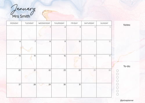 2025 Marble Desk Calendar | Pick a Planner