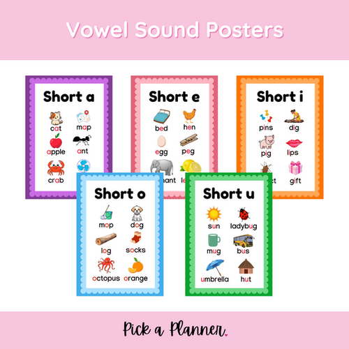 Vowel Sound Posters | Pick a Planner