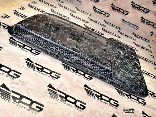 AR 2-Stage Mesh Grill Installed Vacuum Forged Weave Carbon Hood Scoop ...