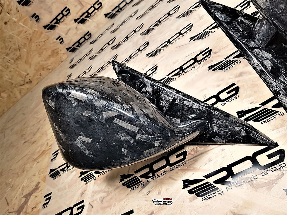 WRC GC8/GF8 Vacuum Form Forge Weave Carbon Mirrors | racingproductgroup