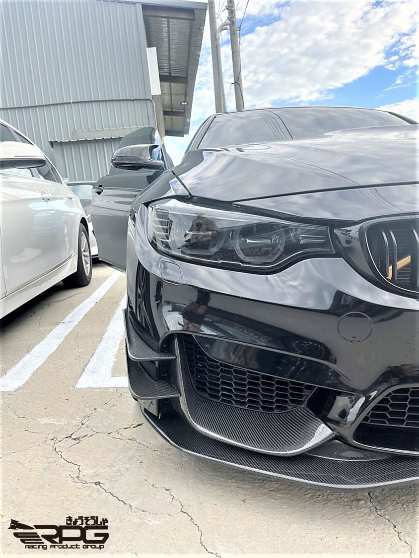 F80 M3 F82 M4 - RMs 4 Pieces Vacuum Form Carbon Fiber Bumper Canard Kit ...