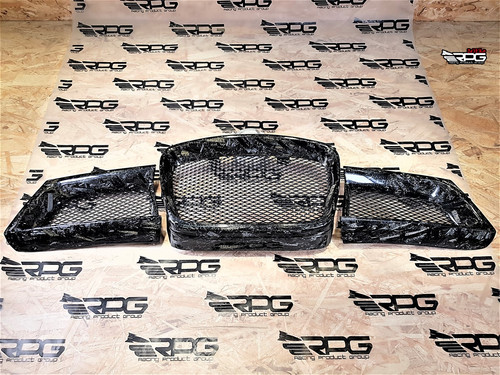 Vacuum Forged Weave Carbon 3 Pieces Clip-On Front Bumper Mesh Grill ...