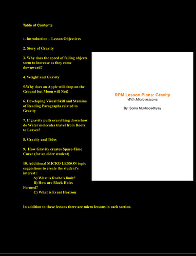 RPM Lesson Plans: Gravity (Digital Download) | Halo Soma