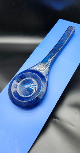 Scooped Blue Popper Long Handle | Bad-AssDesigns.Com