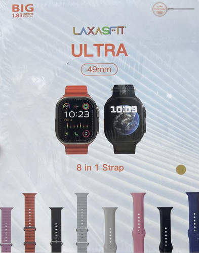 49MM LAXAFIT ULTRA SMART WATCH WITH 1.83INCH DISPLAY AND 8-IN1 STRAPS ...