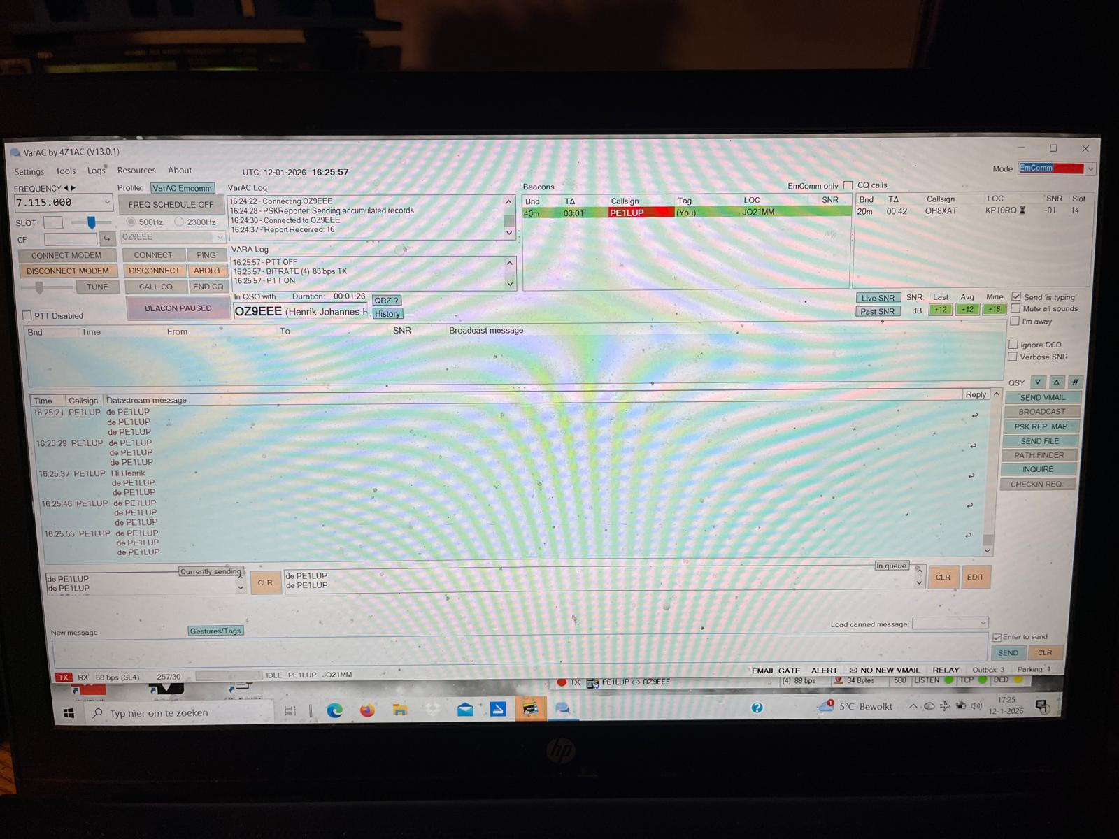 When I start Emcomm, the program continuously transmits my c | Bug ...