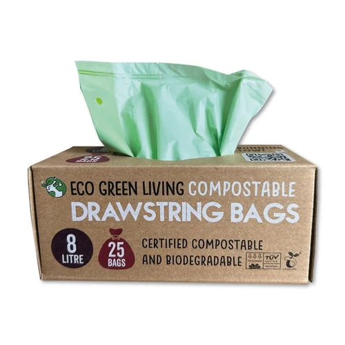 Compostable Drawstring Bags - 8 Litre | FANTASTIC - NO PLAS