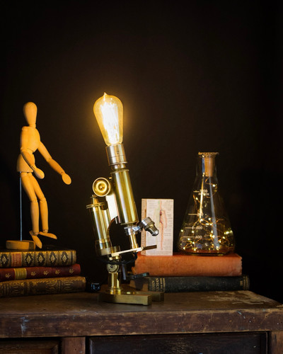 Deluxe Antique Brass Microscope Lamp | Upswitch