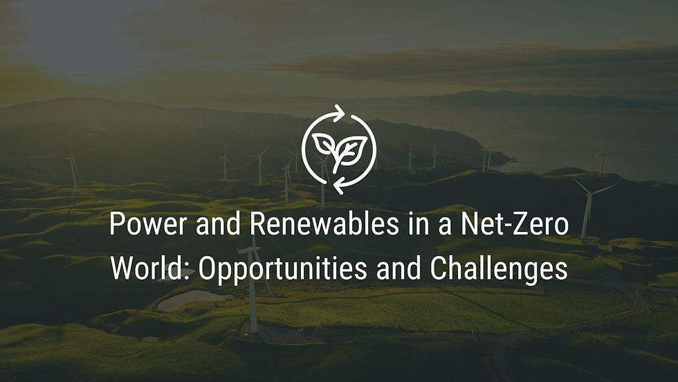 Power and Renewables in a Net-Zero World: Opportunities and Challenges