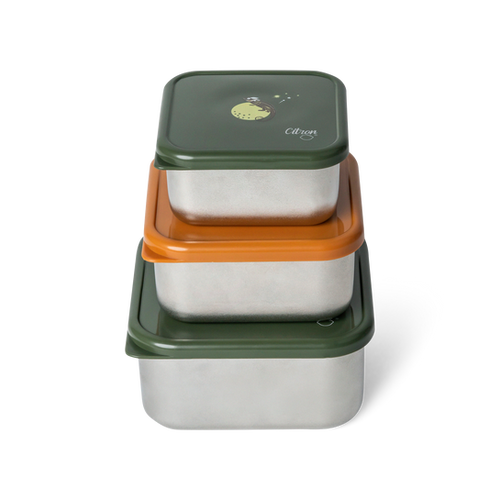 CITRON Tiger Stainless Steel Nesting Stackable Lunchbox | Meraki Moraki