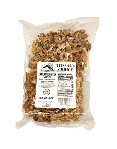 Tito Al's Pork Crackling (Chicharones) Strips Salt & Vinegar Strips | CEE