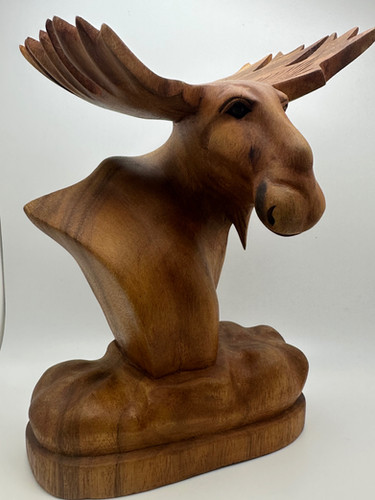 Bali Hand Carved Moose Bust | Made On Earth