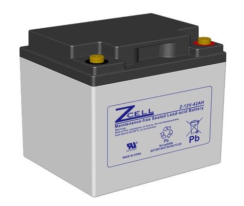 12 Volt 42 AMP Sealed Lead Acid Battery | Zcell
