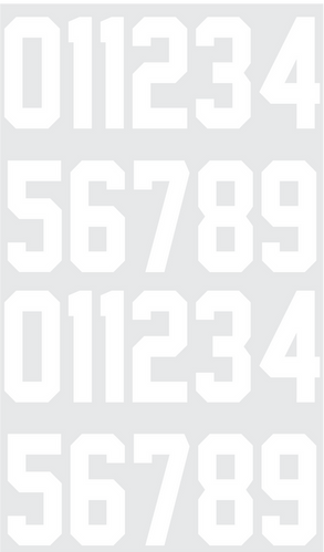 Sheet of Number Transfers | TAGTIME USA