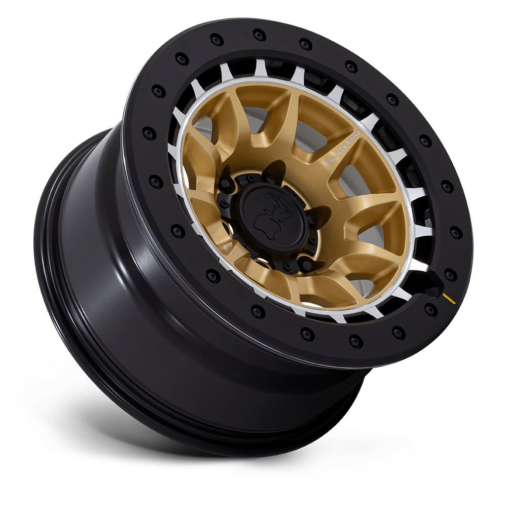 Tusk - Matte Gold w Machined Ring | blackrhinowheels