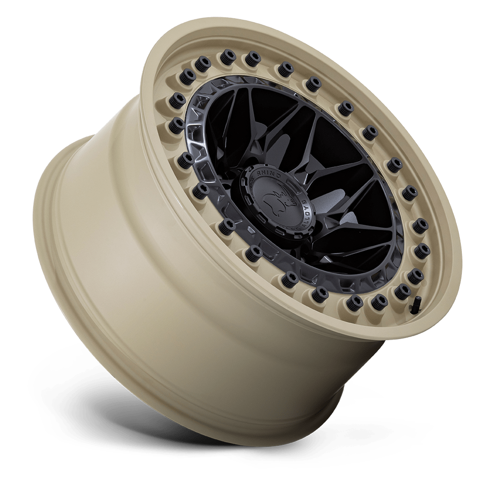 Alpha - Matte Black w Sand Lip | blackrhinowheels