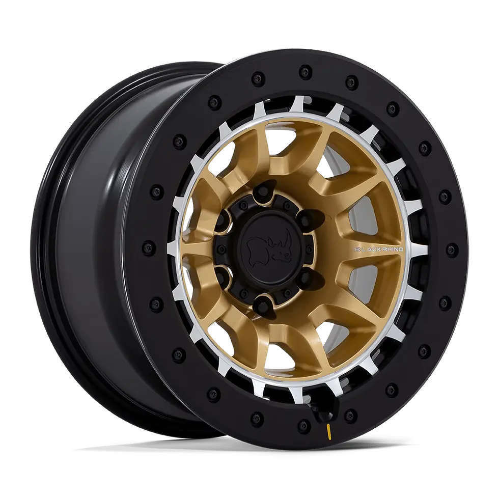 Tusk - Matte Gold w Machined Ring | blackrhinowheels