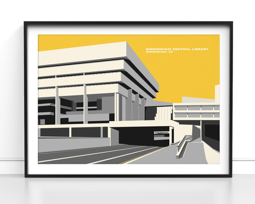 Birmingham Central Library Brutalist Poster | AndMash
