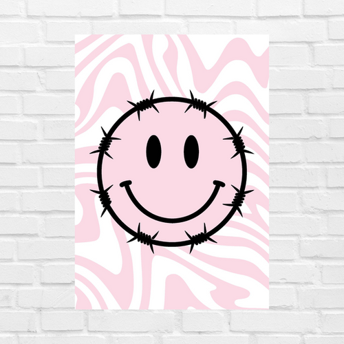 Wavy barbed wire smiley A4 print | Plain Jane's