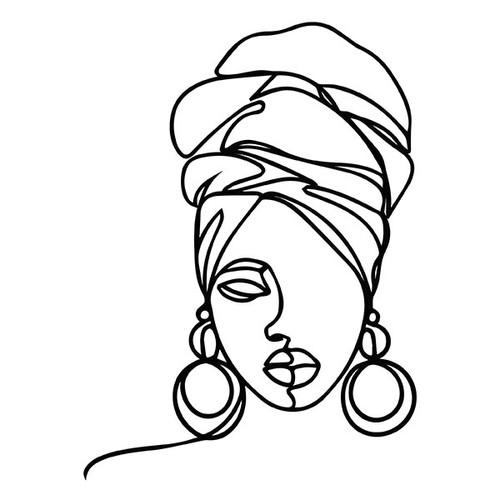 African Queen line art cake charm | BakeAssist