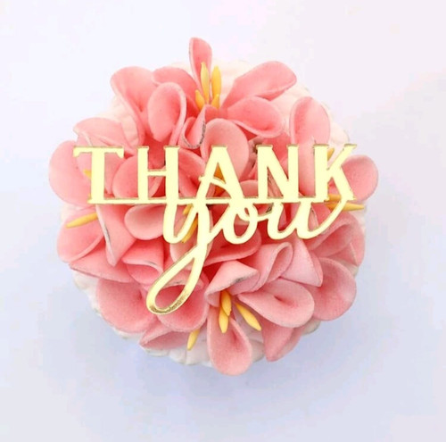 Acrylic Thank you cupcake topper | BakeAssist
